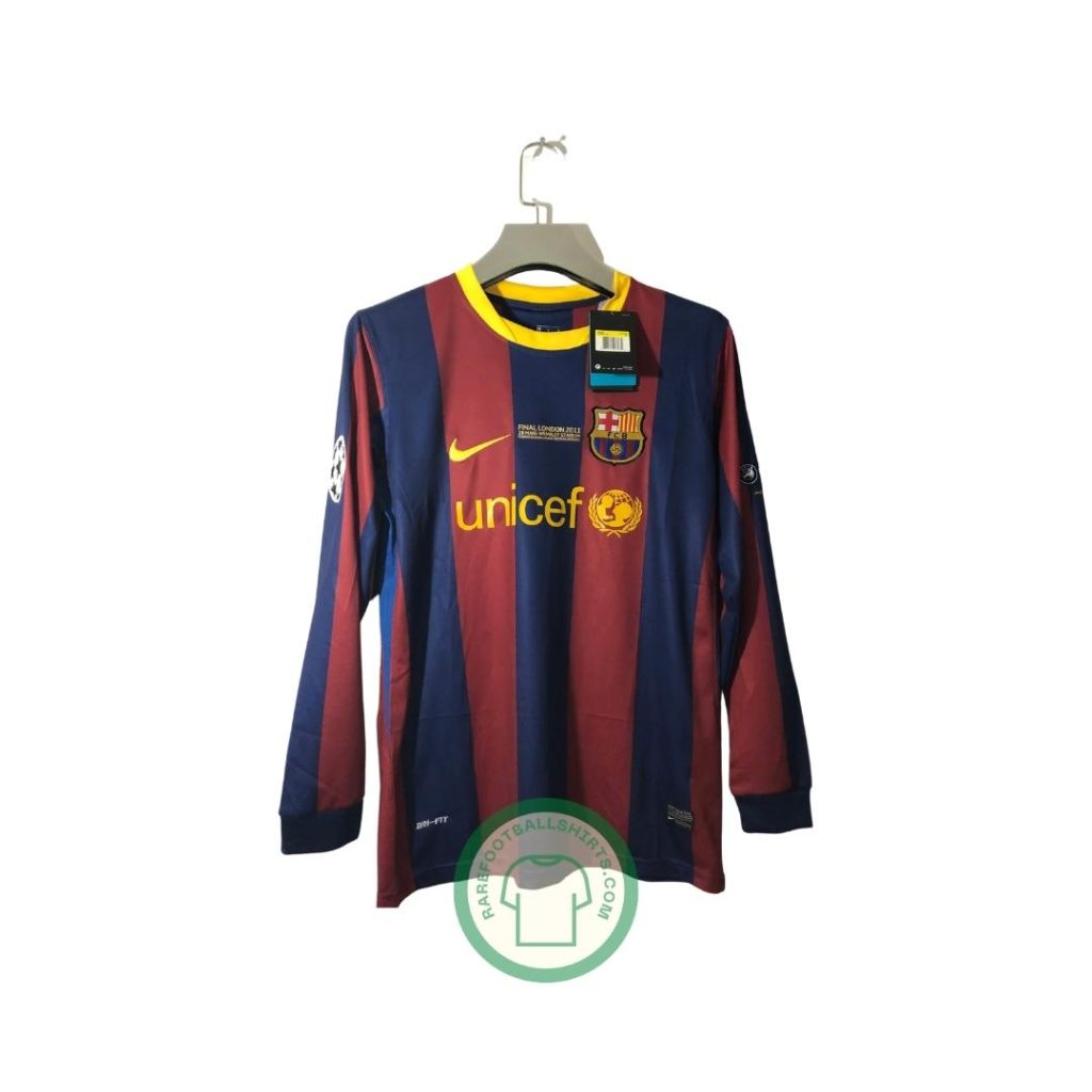 FC Barcelona 2010-2011 UCL Final Long Sleeve Home Shirt | Rare Football ...