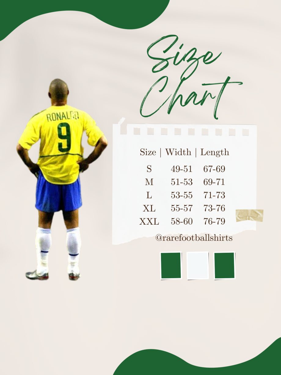 Size Chart | Rare Football Shirts